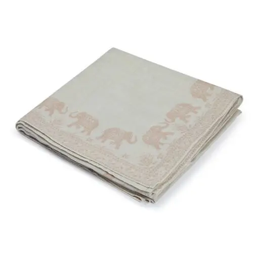 MAJKA Garden Elephant Tablecloths - Oyster & Stone - 62" X 120"